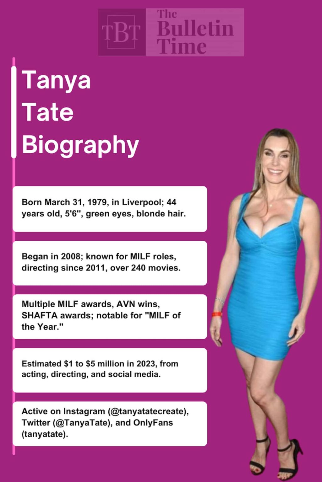 Tanya Tate Age, Height, Bio, Family, Social Media Accounts, Networth ...